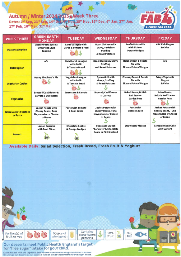Wexham Court Primary - Lunch Menus