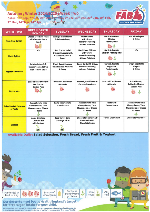 Wexham Court Primary - Lunch Menus