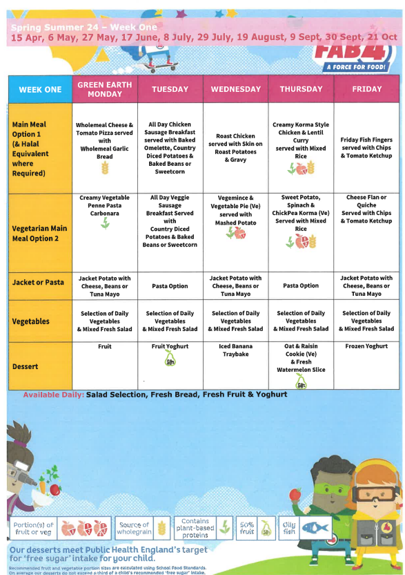Wexham Court Primary - Lunch Menus
